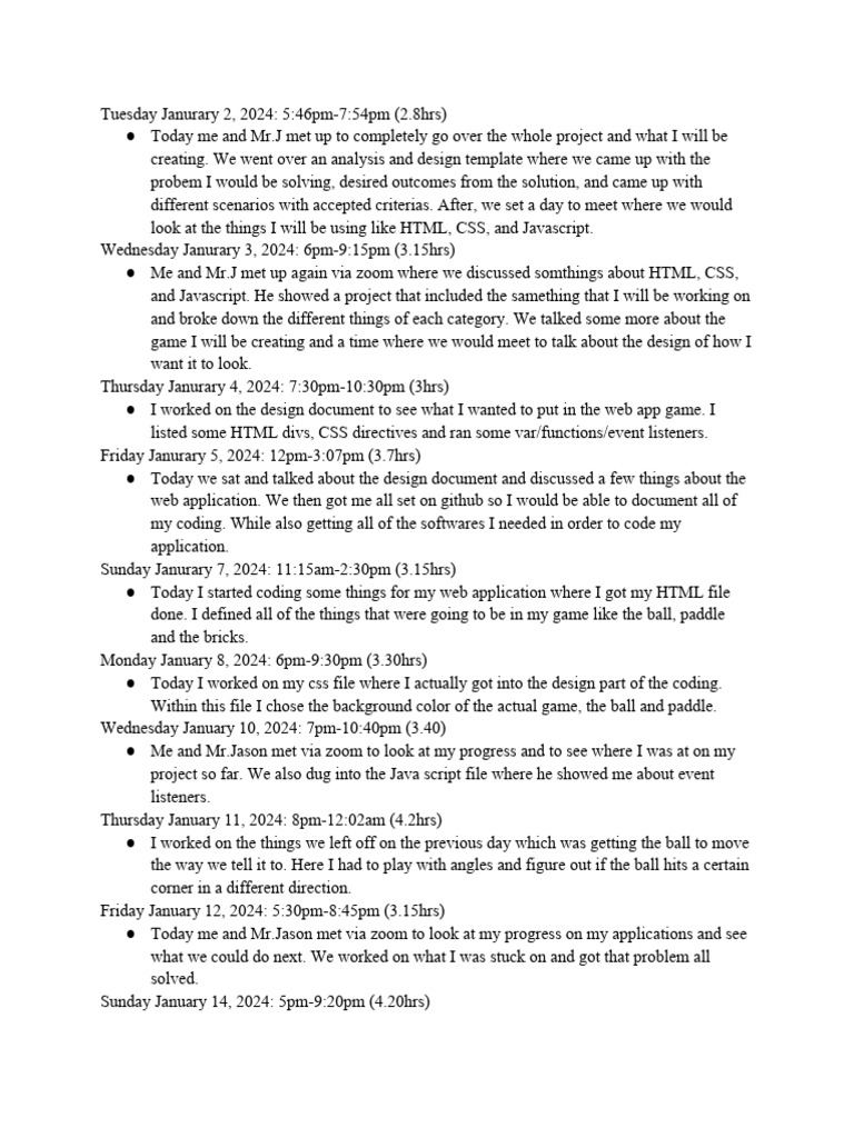 field period daily log | PDF | Application Software | World Wide Web