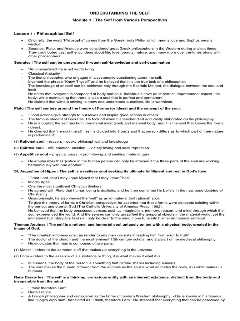 Understanding The Self | Download Free PDF | Id | Self Actualization