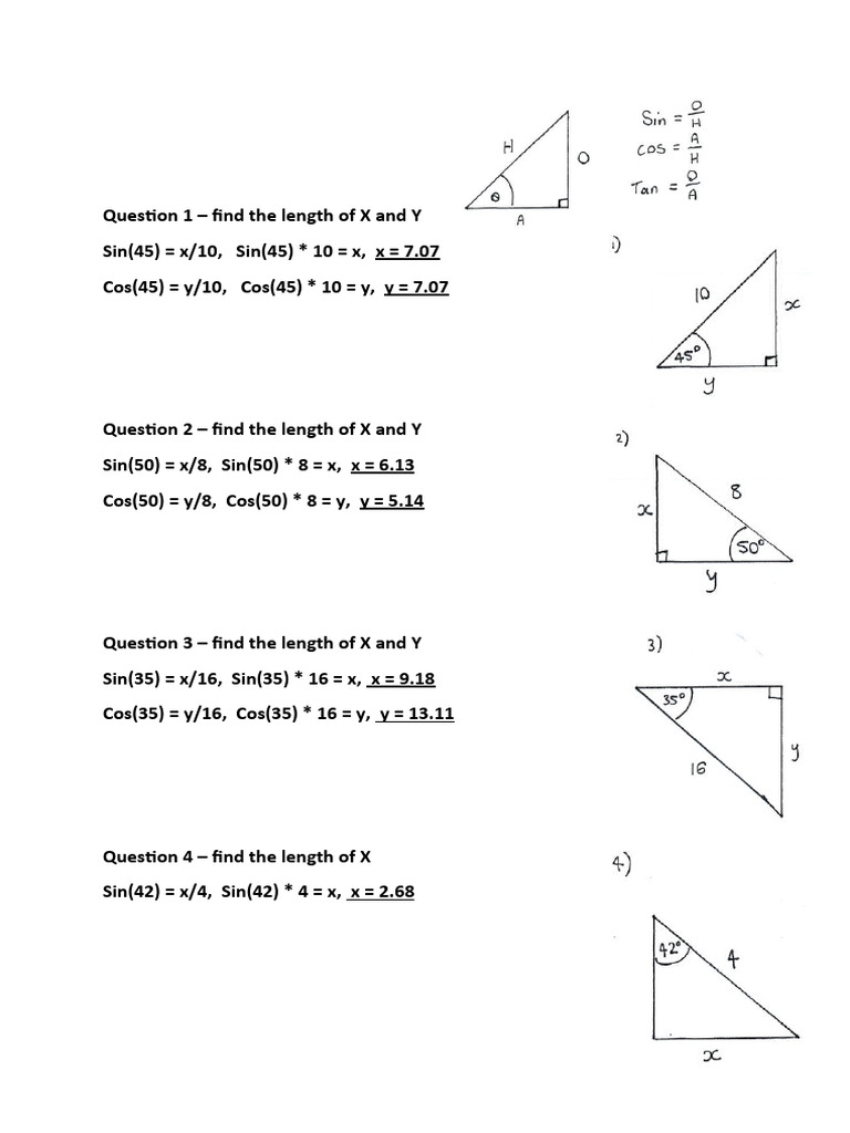 Trig Example Question Handouts 1 | PDF