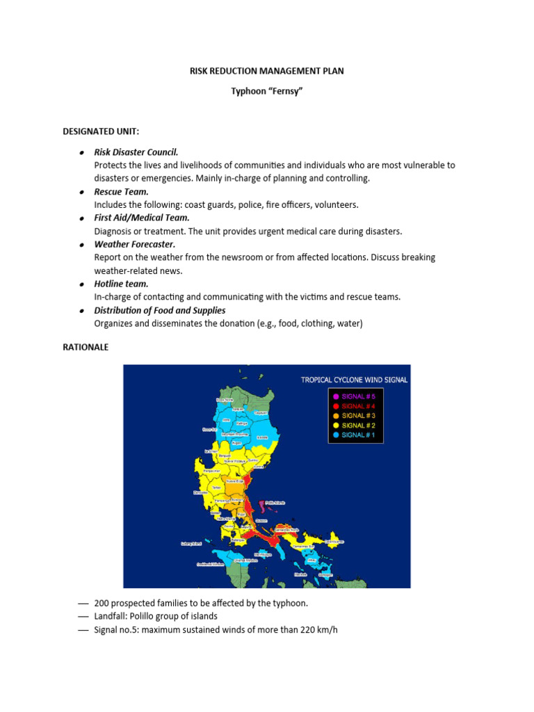 Risk Reduction Management Plan | PDF | Tropical Cyclones | Natural Hazards