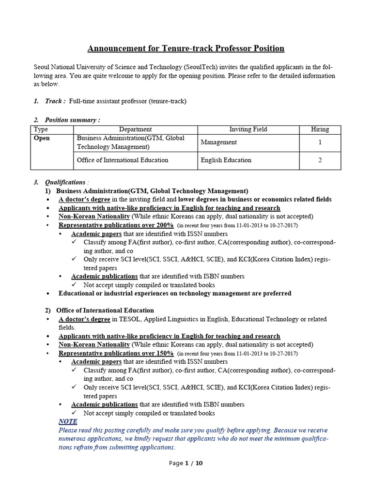 Tenure-Track Professor Announcement 3 | PDF | Mental Disorder | Thesis