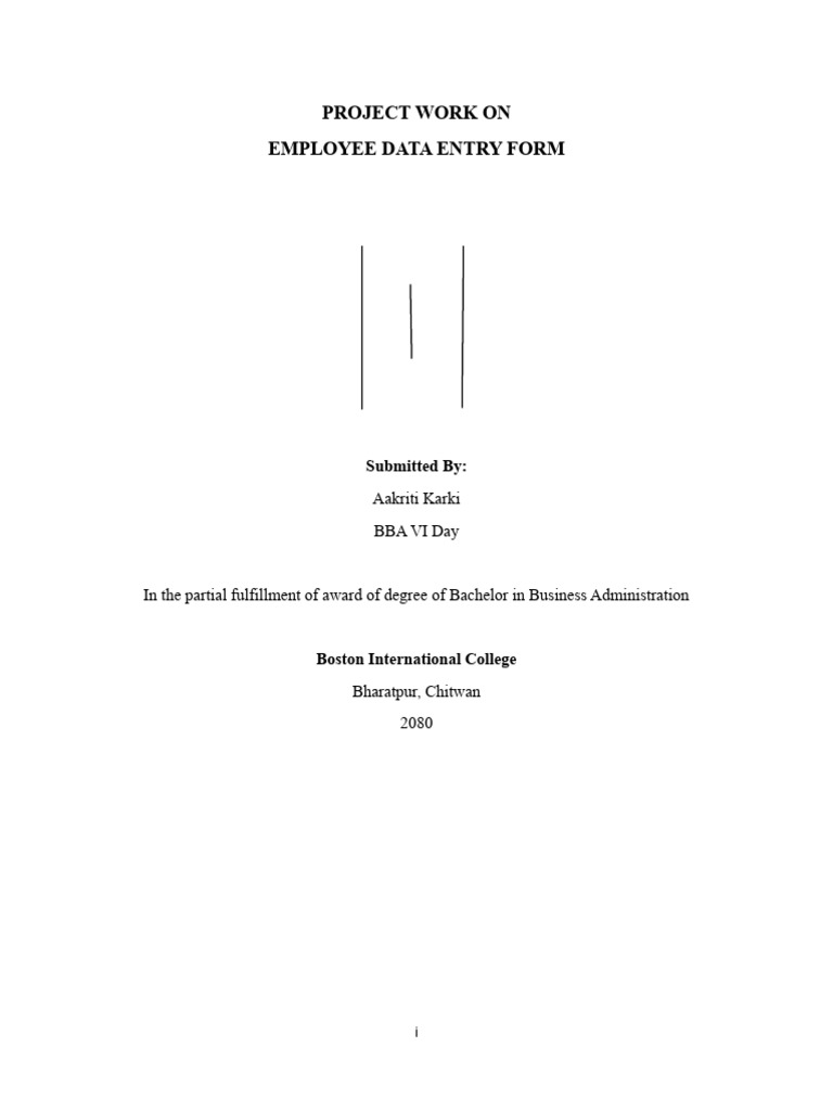 Project Work of Employee Data Entry Form Through MS Access | PDF | Microsoft Access | Databases