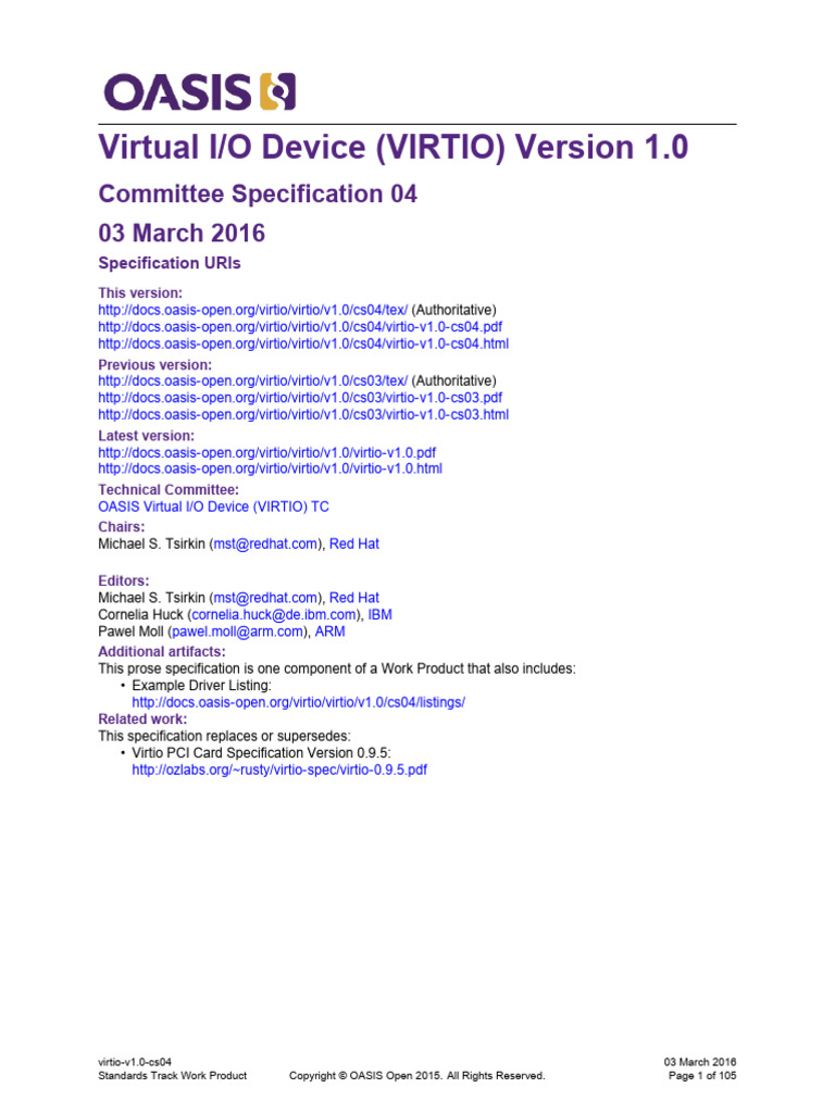 Virtio v1.0 cs04 | PDF | Intellectual Property | Patent