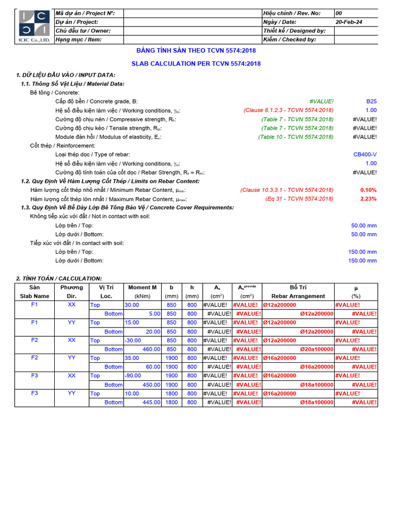 Tinh Thep San Form Simple | PDF