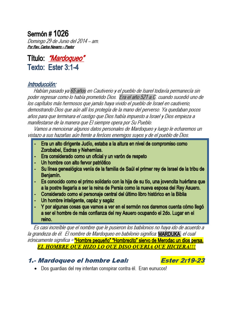 Mardoqueo | PDF | Esther