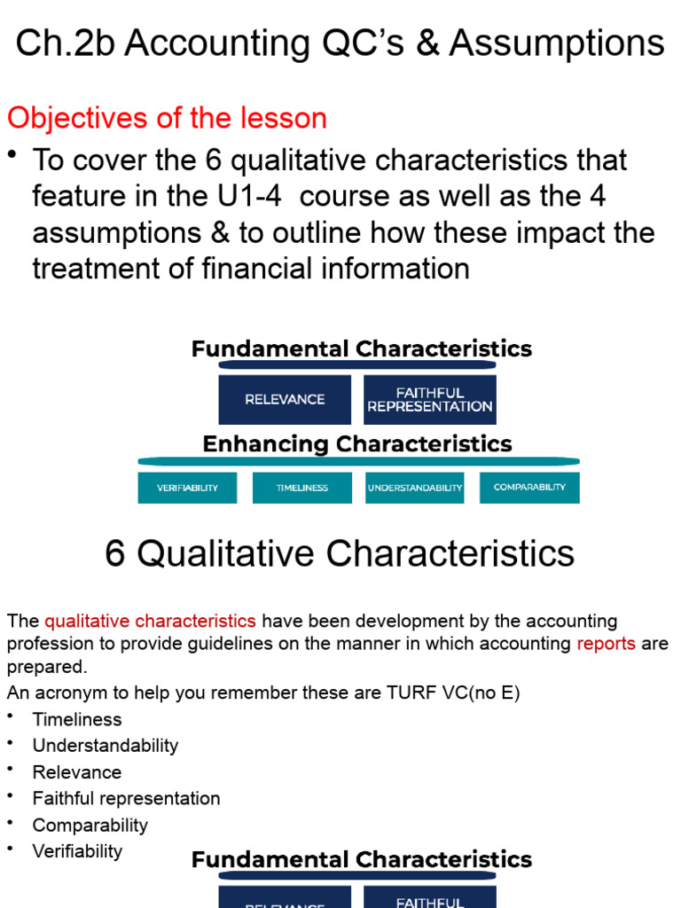 Ch.2b Accounting QCs and Assumptions | PDF | Revenue | Expense