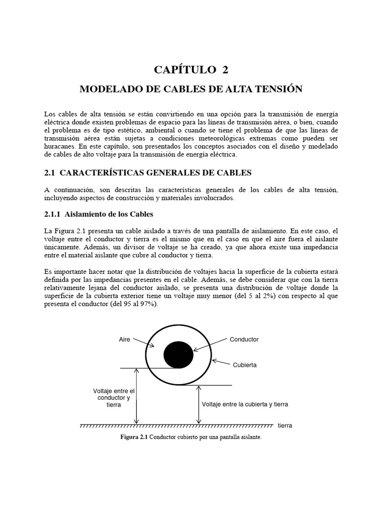 Capitulo 2 - Modelado de Cables | PDF | Aislador (Electricidad) | Corriente eléctrica