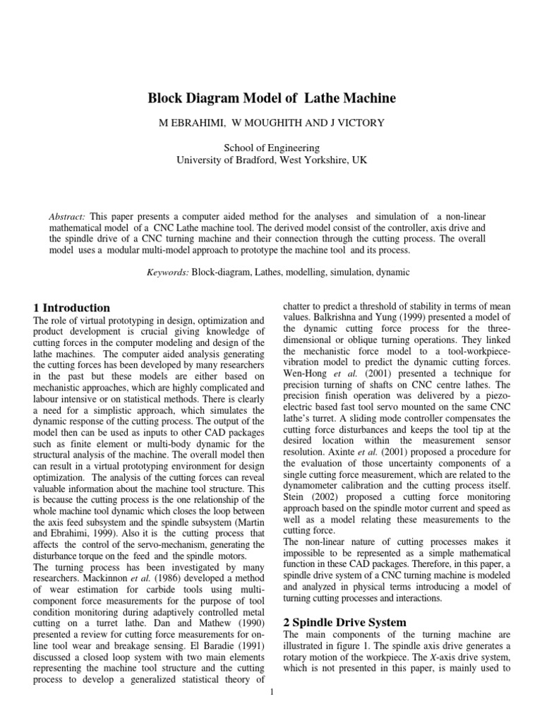 CNC Lathe Machine Block Diagram Model | PDF | Numerical Control ...