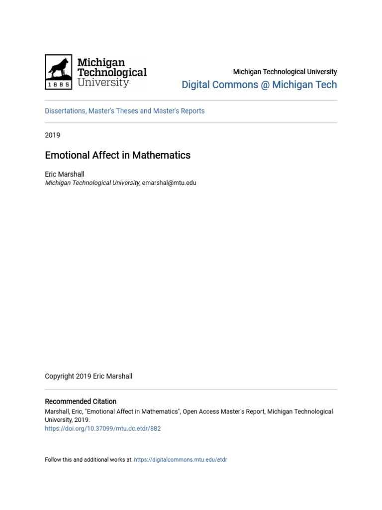 Emotional Affect in Mathematics | Download Free PDF | Survey ...