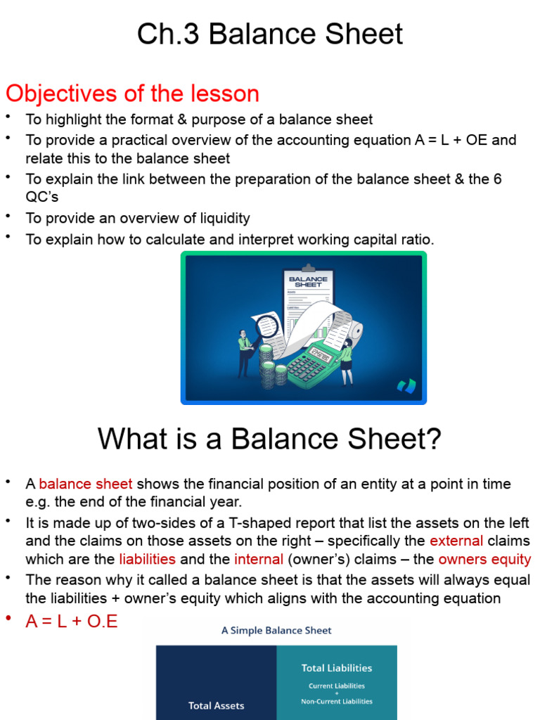 Ch.3 Balance Sheet | PDF | Balance Sheet | Equity (Finance)