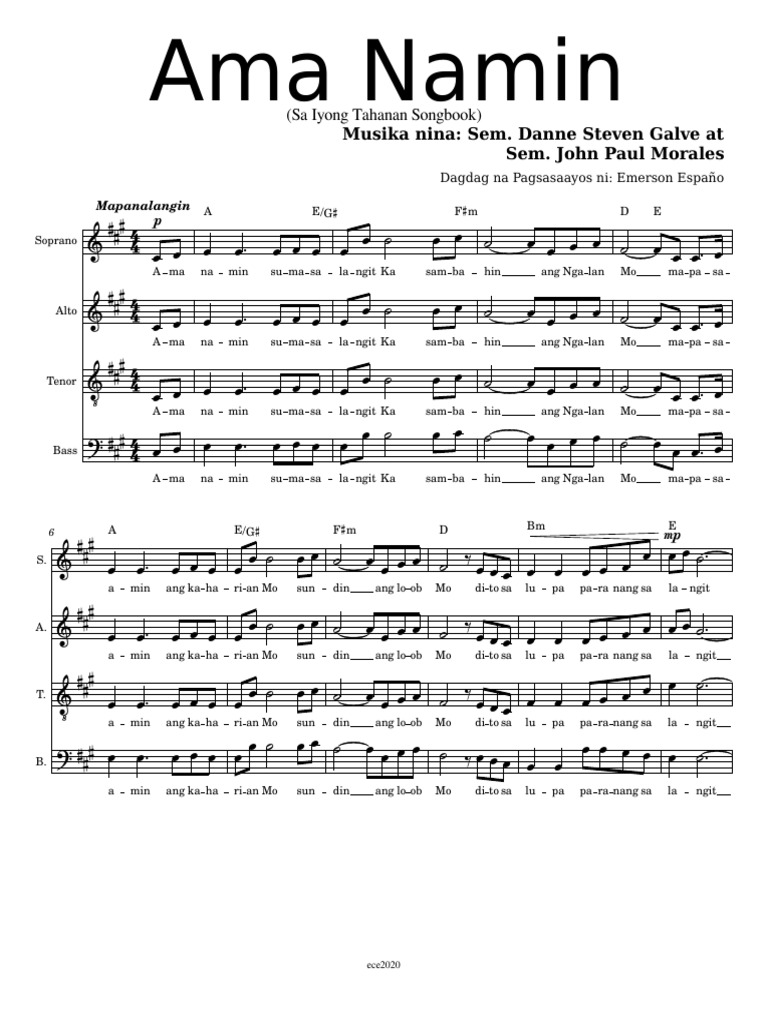 Ama Namin Sa Iyong Tahanan Songbook - GalveMorales-1 | PDF