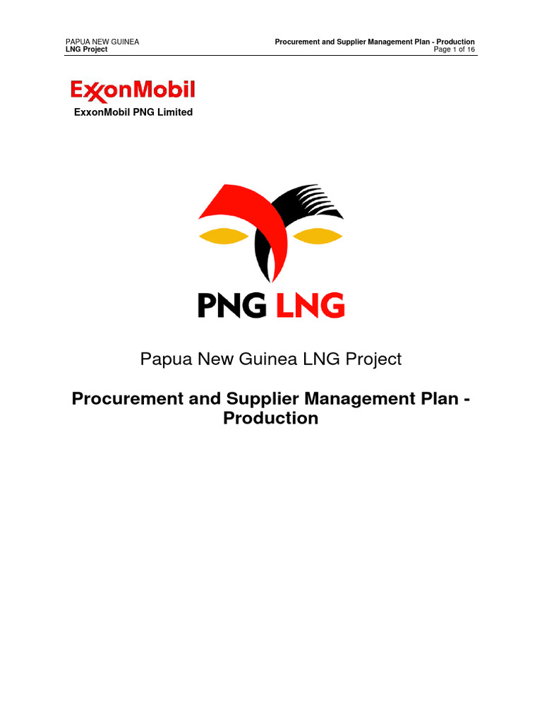 Procurement and Supplier Management Plan | PDF | Procurement | Papua ...