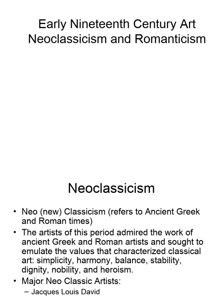 Neoclassicism and Romanticism | PDF