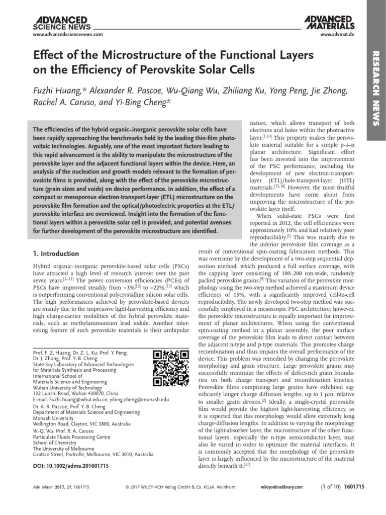 Advanced Materials - 2017 - Huang - Effect of The Microstructure of The ...