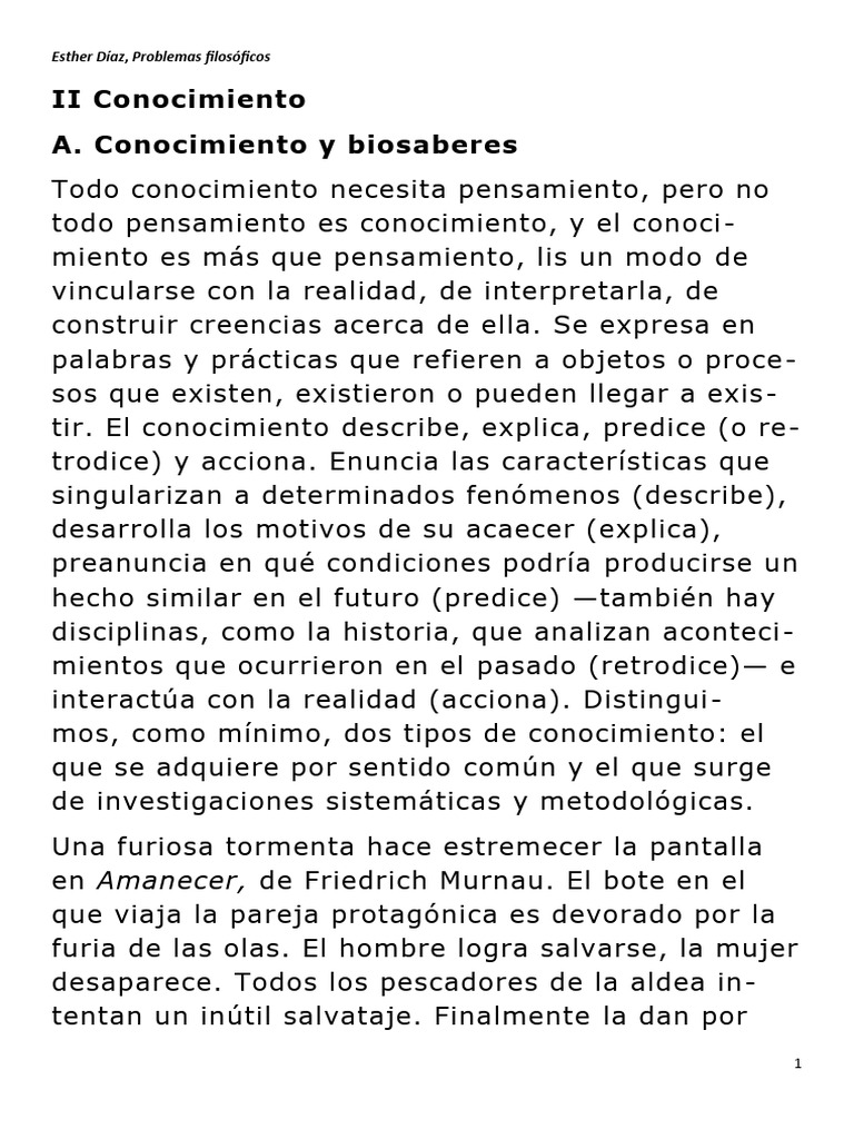 Esther Diaz 2 Conocimiento | PDF | Conocimiento | Verdad