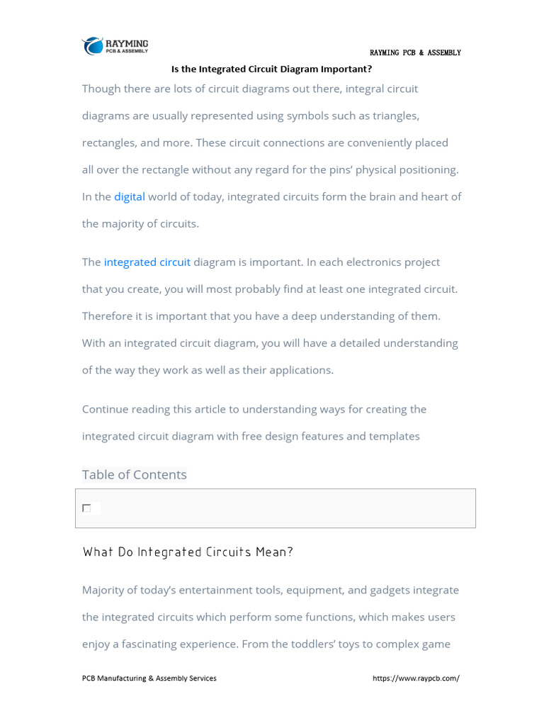 Is The Integrated Circuit Diagram Important | PDF | Electronic Circuits ...