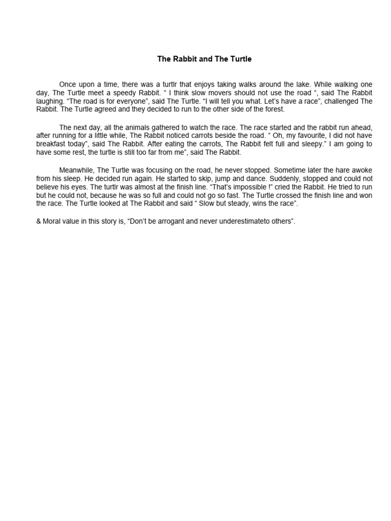 The Rabbit and The Turtle | PDF