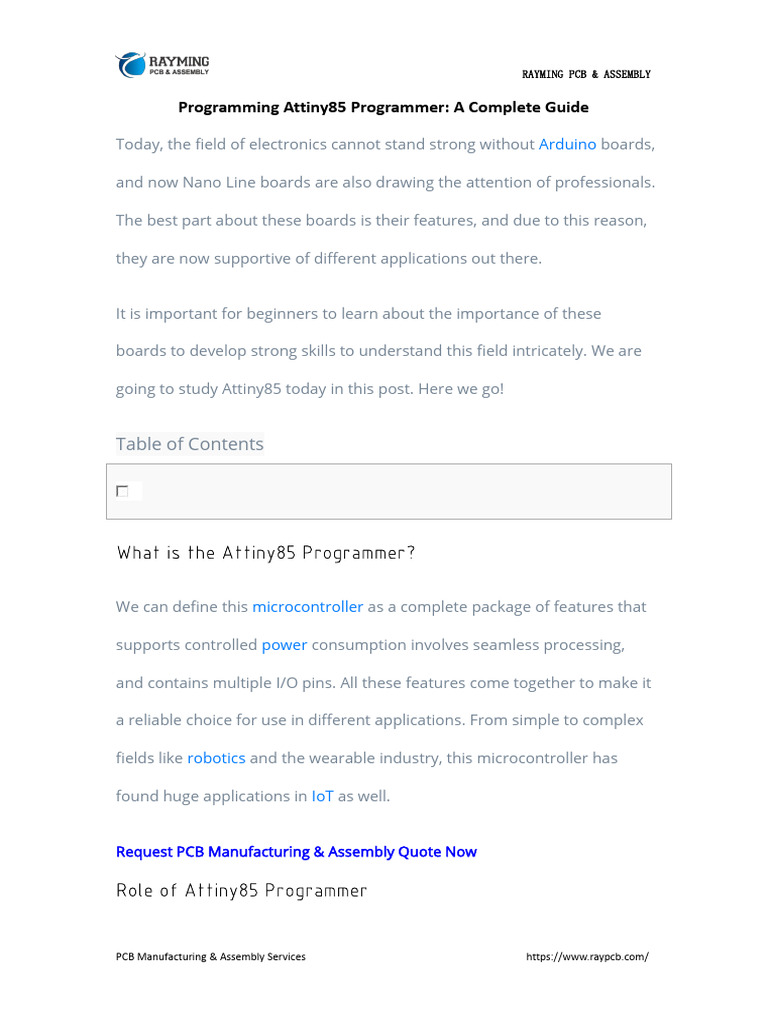 Programming Attiny85 Programmer A Complete Guide | PDF | Computer ...