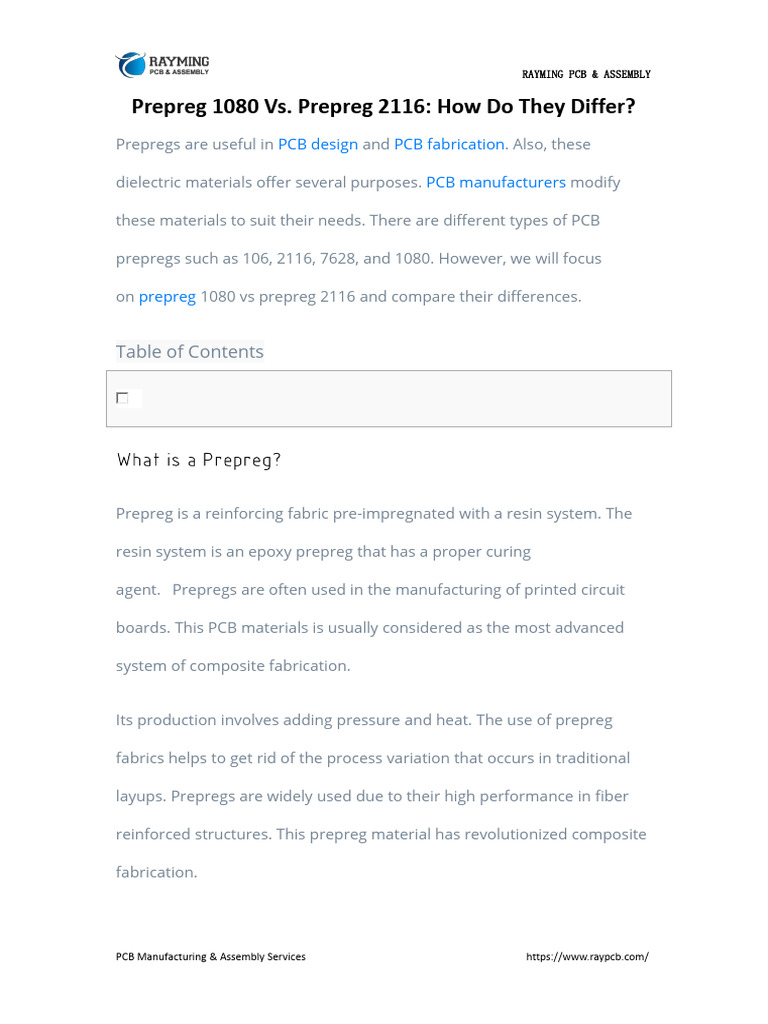 Prepreg 1080 vs. Prepreg 2116 How Do They Differ | PDF | Printed Circuit Board | Composite Material