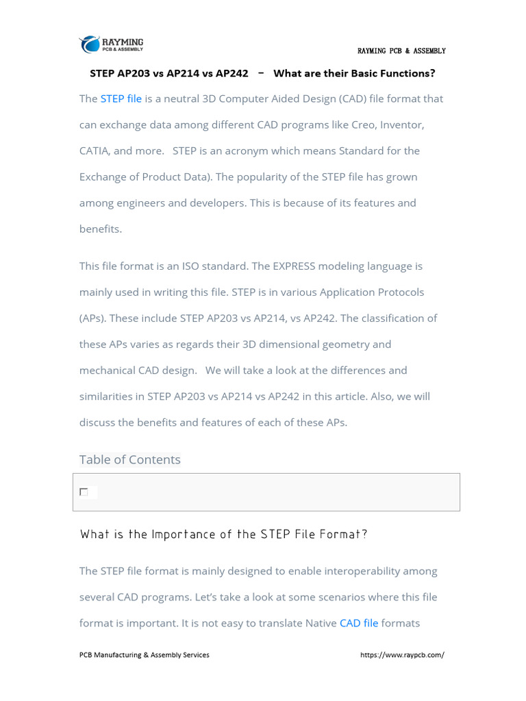 STEP AP203 Vs AP214 Vs AP242 - What Are Their Basic Functions | PDF | 3 D Computer Graphics ...