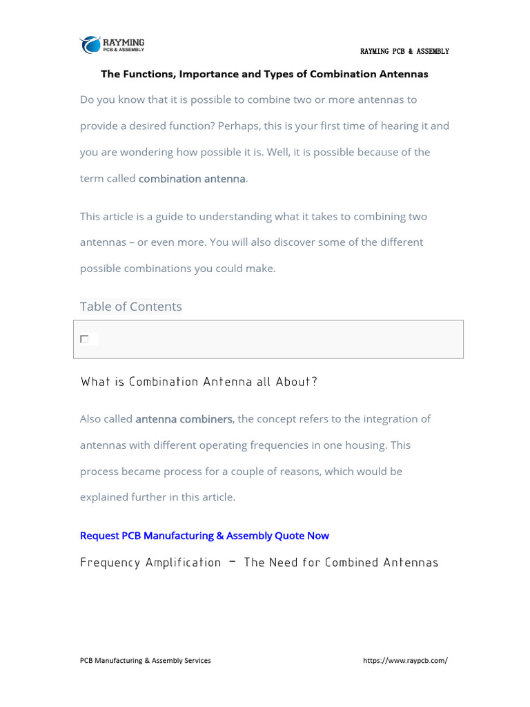 The Functions, Importance and Types of Combination Antennas | PDF | Wi Fi | Antenna (Radio)