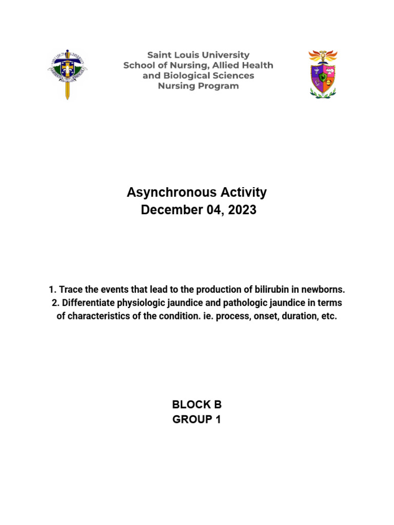 Asynchronous Activity Google Docs | PDF | Neonatology | Blood