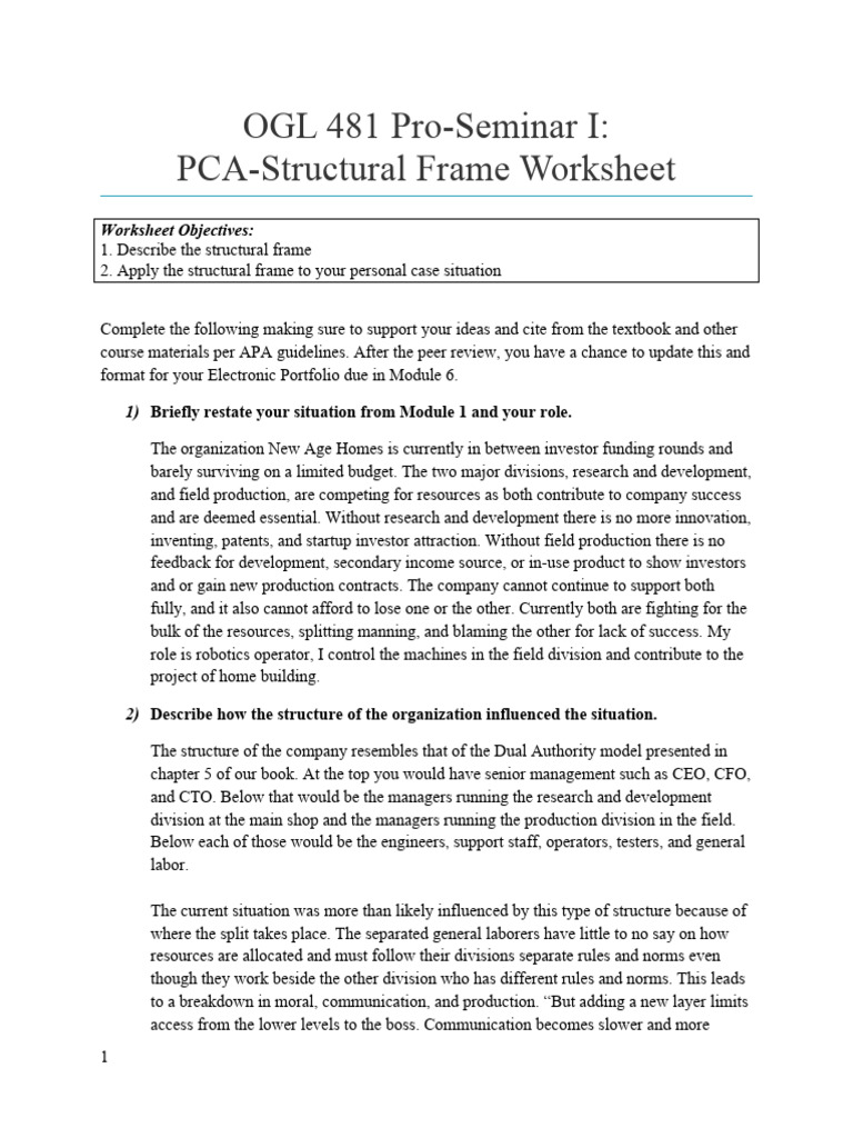 2 Structural Frame Worksheet | PDF | Communication | Business