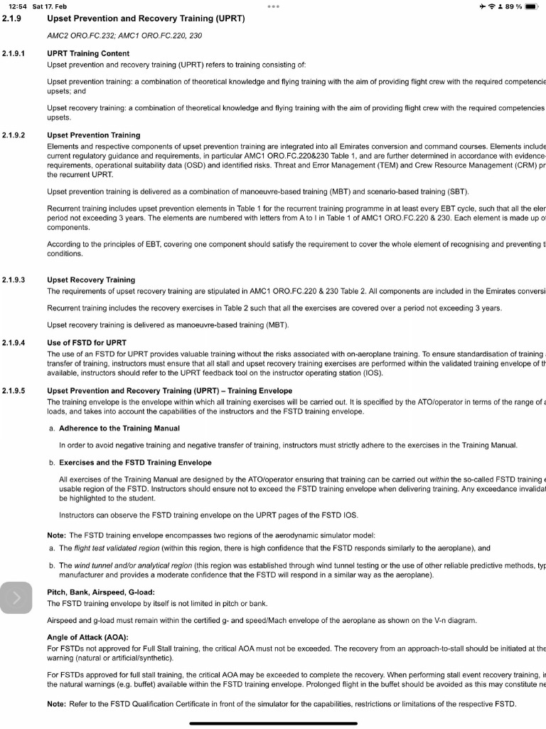 Upset Prevention and Recovery Training (UPRT) | PDF