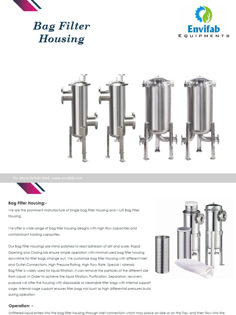 Ss Bag Filter Housing | PDF | Filtration | Process Engineering