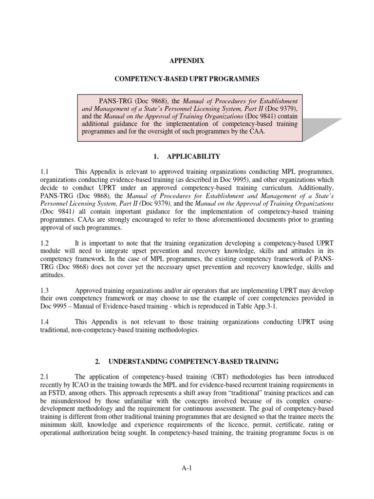 Competency-Based UPRT Guide | PDF | Situation Awareness | Aviation