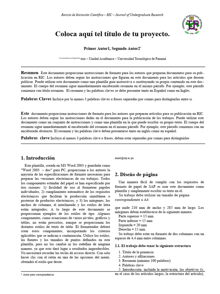 Template - RIC - Español | PDF | Ieee 802.11 | Computación en la nube