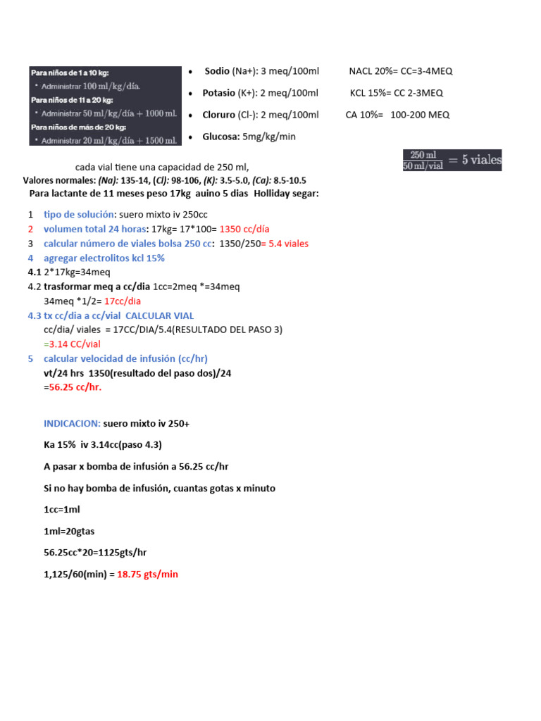 Formulas de Pediatria 1 | PDF | Elementos químicos | Nutrientes esenciales