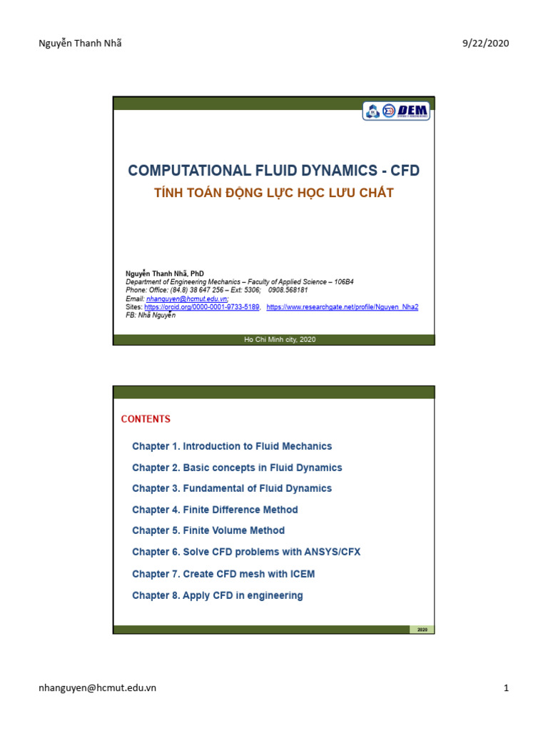 CFD EM C2 BasicConceptsInFM | PDF | Fluid Dynamics | Derivative