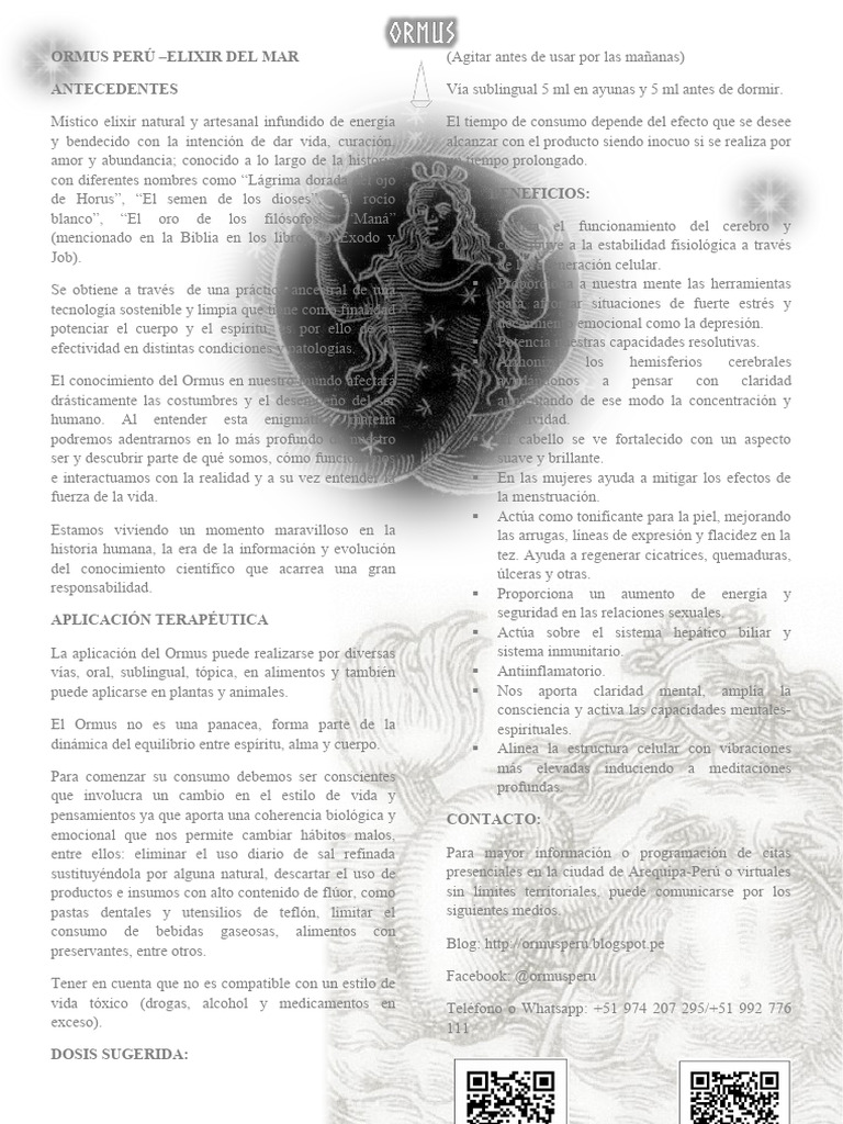 Ormus Perú: Elixir Natural Sanador | PDF | Relaciones personales ...