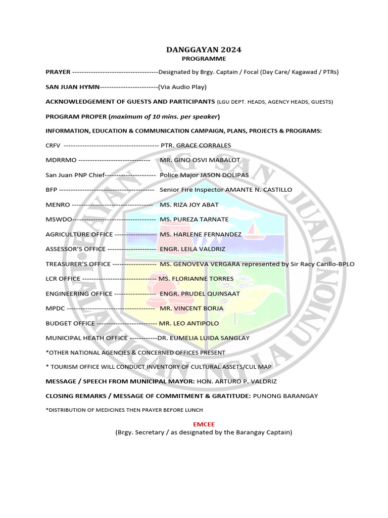 Danggayan 2024 PROGRAM | PDF