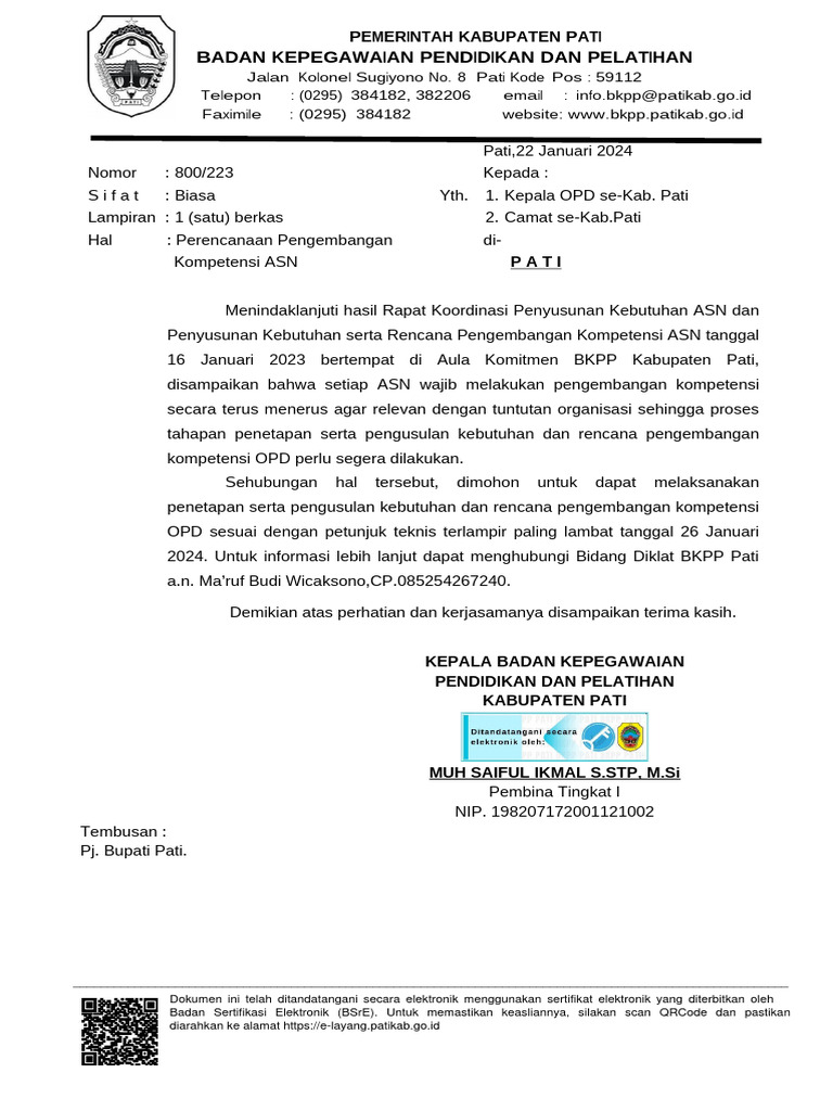 Renbangkom Opd 2024 | PDF