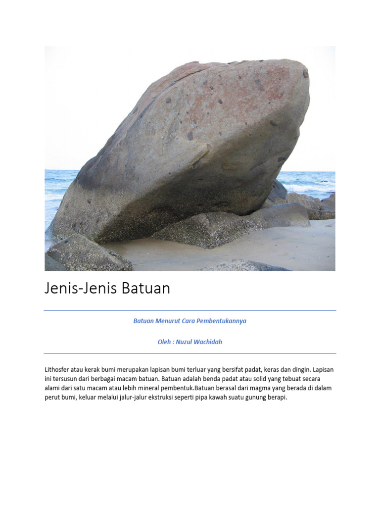 Jenis-Jenis Batuan dan Karakteristiknya | PDF