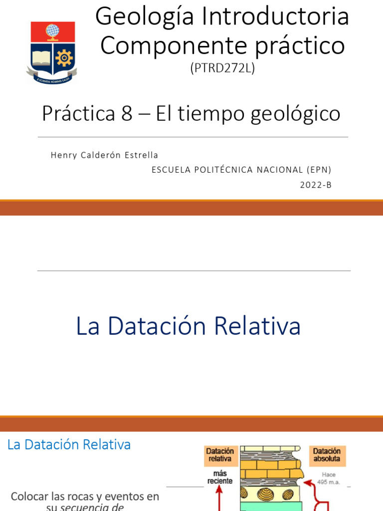 Datación Geológica: Relativa y Absoluta | PDF | Estrato | Roca (geología)