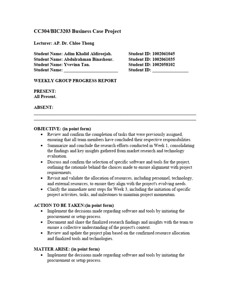 Weekly Business Case Project Report | PDF | Business