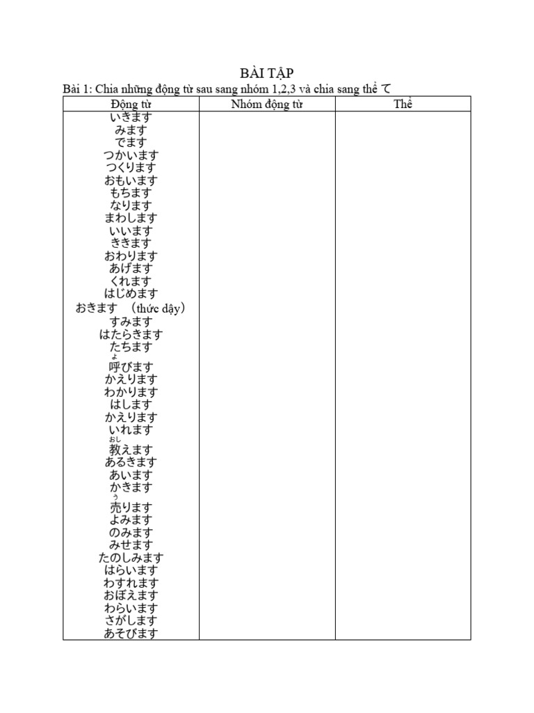 BÀI TẬP Chia Thể Te | PDF