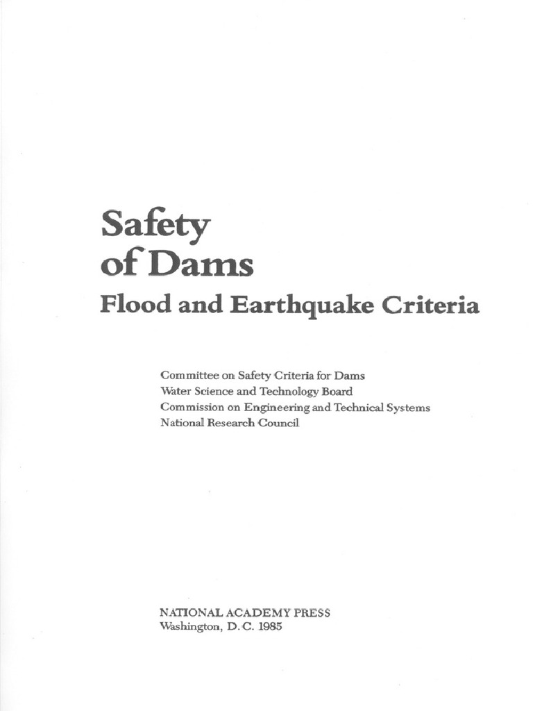 Dam Safety: Flood and Earthquake Criteria | PDF | Dam | Earthquakes