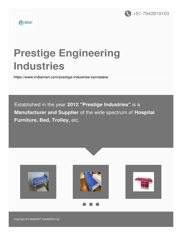 Prestige Engineering Industries | PDF | Bangalore | Manufactured Goods
