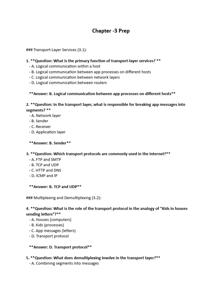 Cn Chapter3 Midtermprep Pdf Transmission Control Protocol Internet Protocols