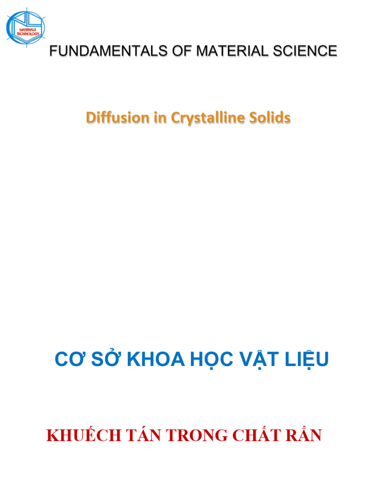 Lecture 6 - Diffusion in Crystalline Solids | PDF | Diffusion | Applied And Interdisciplinary ...