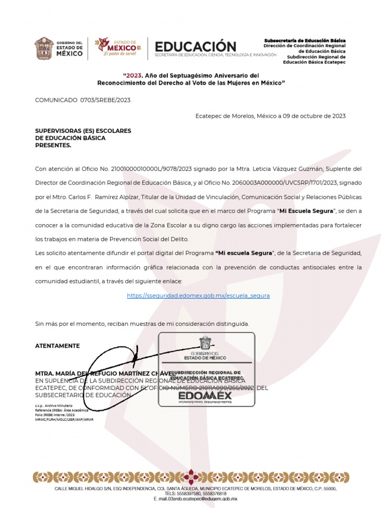 Comunicado 703 Esc Segura - 231010 - 125951 | PDF