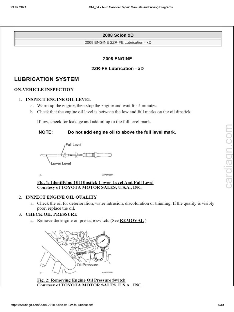 2ZR FE Lubrication | PDF