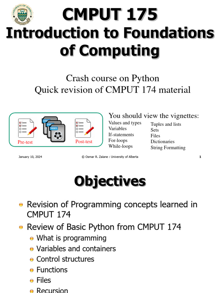 Cmput 175 Lecture 1 Pdf Variable Computer Science Computer Program