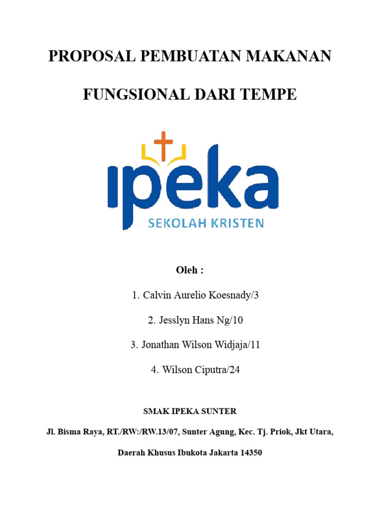 12 Ips 3 - Proposal Pembuatan Makanan Fungsional Dari Tempe | PDF