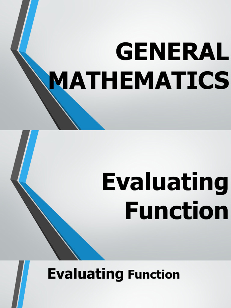 General Mathematics 2 (Evaluating Functions) | PDF | Function (Mathematics) | Exponentiation