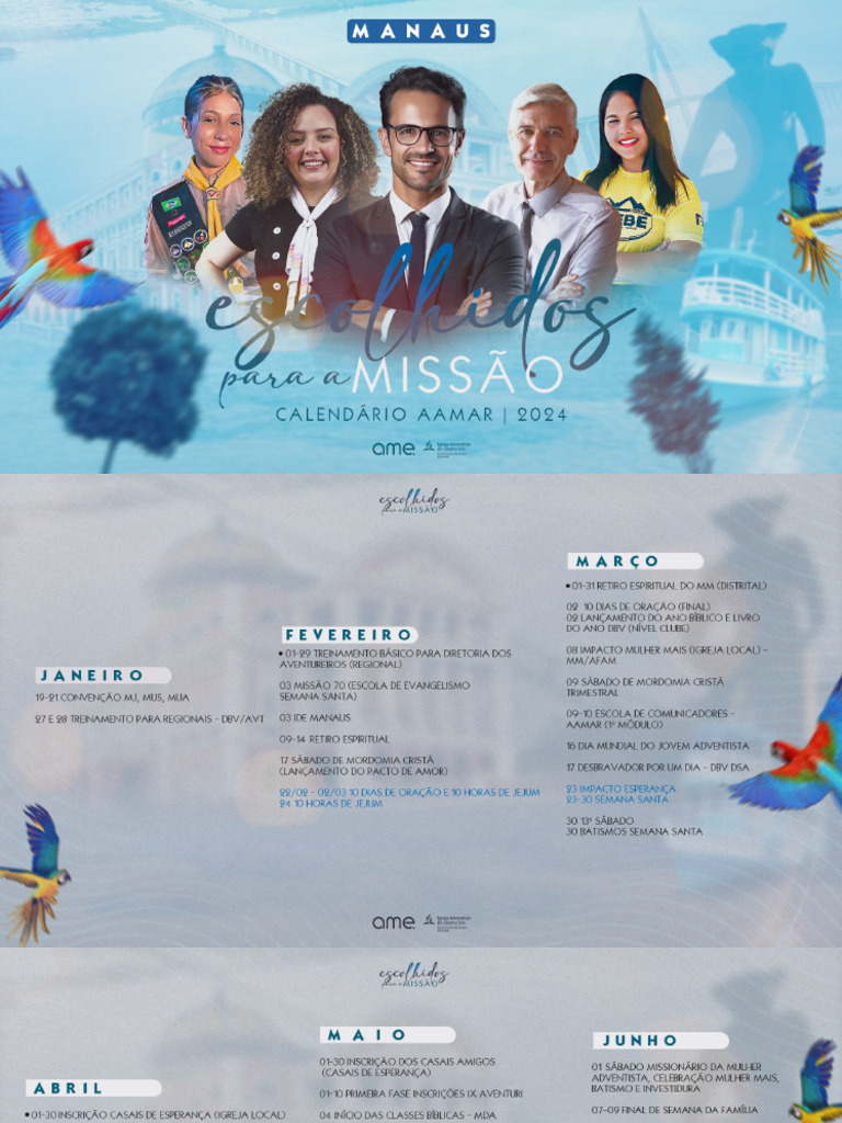 Calendário 2024 Manaus - Interativo | PDF